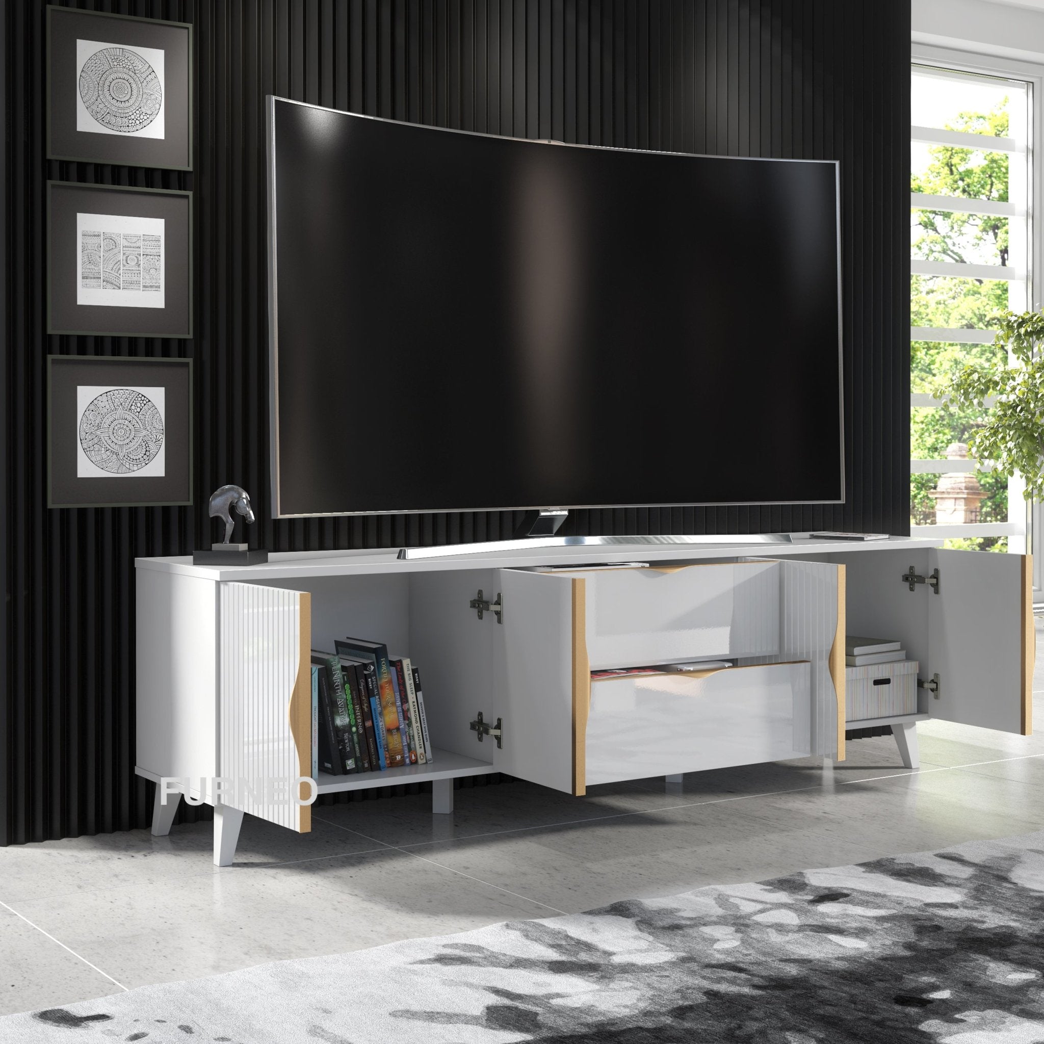 180cm tv unit white store